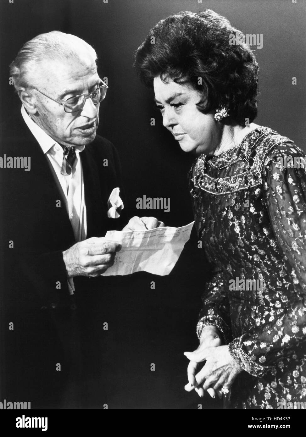 THE MOVIES, from left: George Cukor, Rosalind Russell, 1974 Stock Photo ...