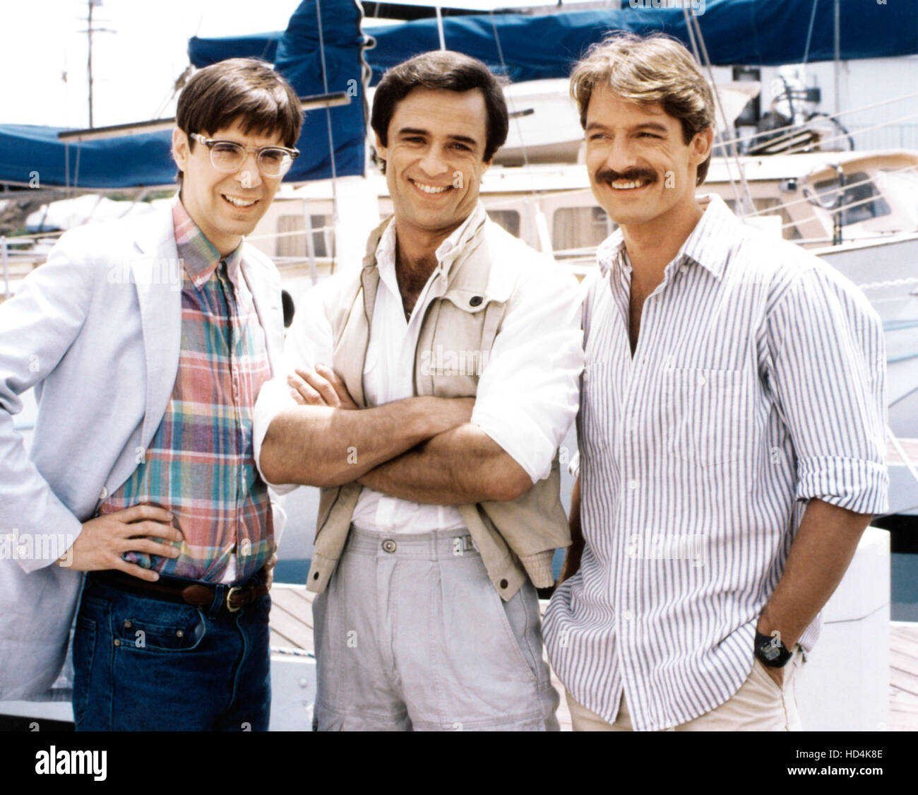 RIPTIDE, (back, from left): Thom Bray, Joe Penny, Perry King, (1985 ...