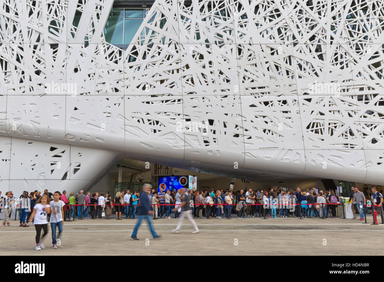 MILAN, ITALY - September 2015: Italian pavilion at Expo 2015. The theme ...