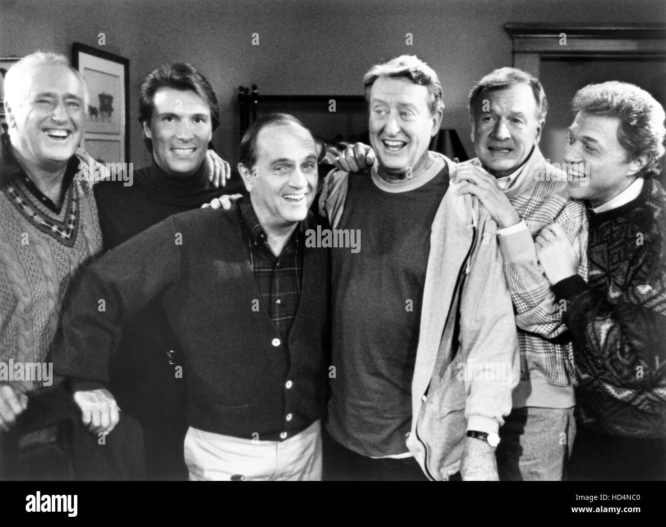 BOB, (from left): Dick Martin, John Cygan, Bob Newhart, Tom Poston ...