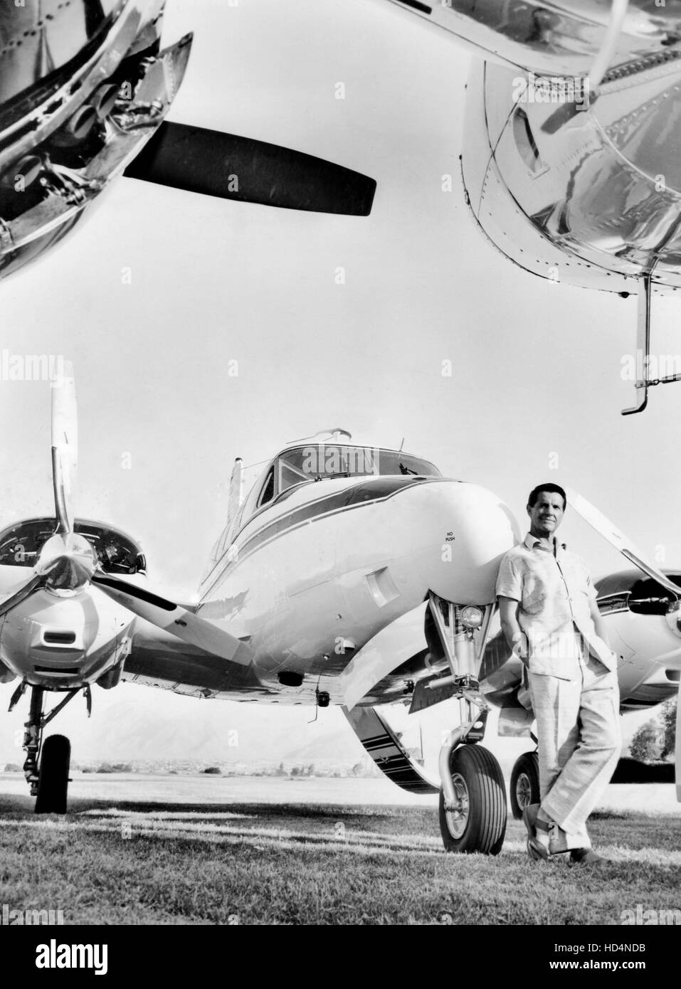 THE BOB CUMMINGS SHOW, Bob Cummings at an airstrip in Palm Springs ...
