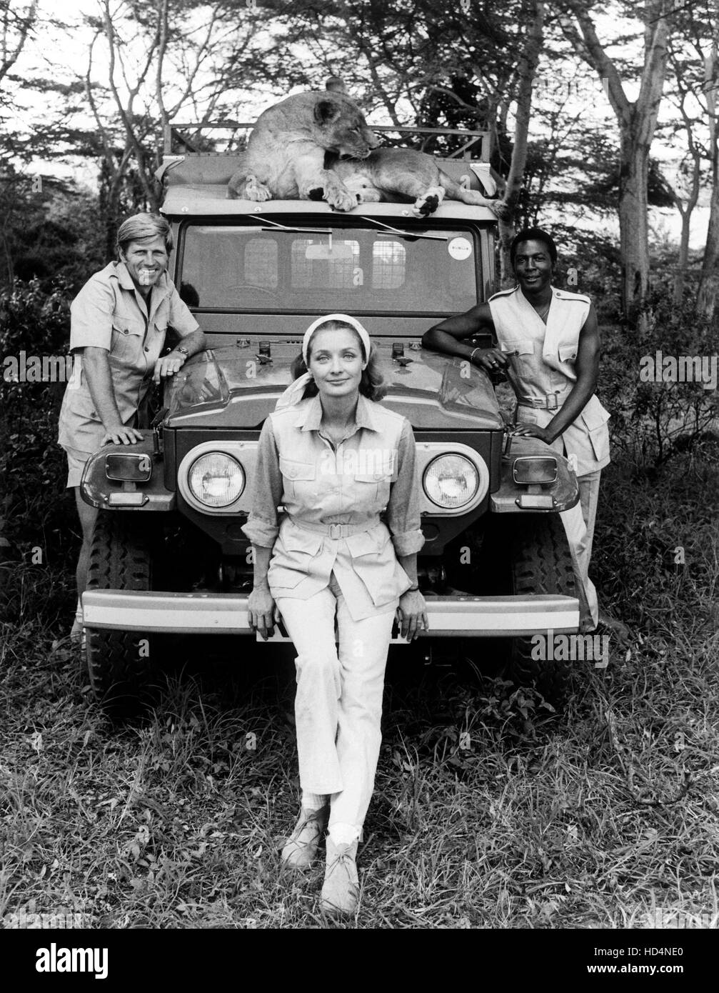 BORN FREE, from left: Gary Collins, Elsa the Lioness (top), Diane ...