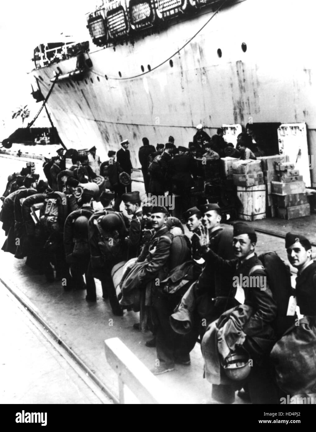 CRUSADE IN EUROPE, U.S. troops embarking for Europe, 1949 Stock Photo ...