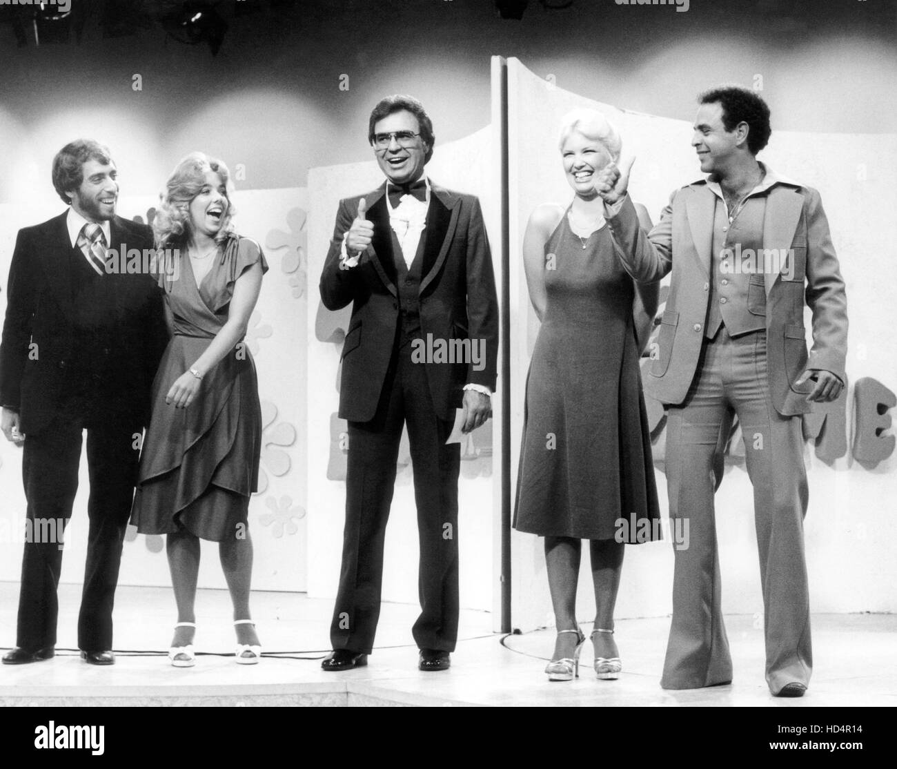 THE DATING GAME, host Jim Lange (center) with contestants ca. 1970 ...