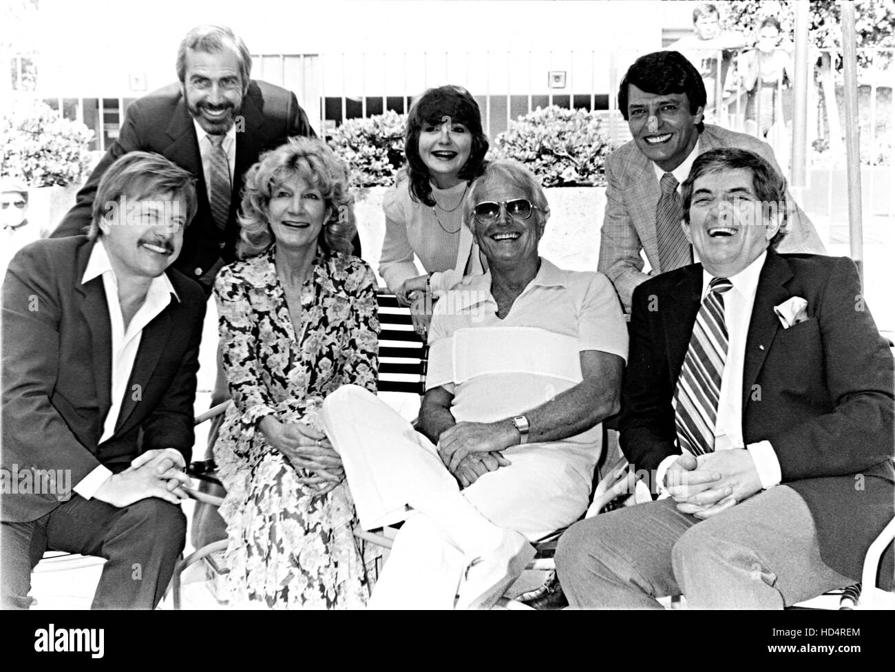 DARK SHADOWS cast members, (Seated): John Karlen, Barbara Cason, (with ...
