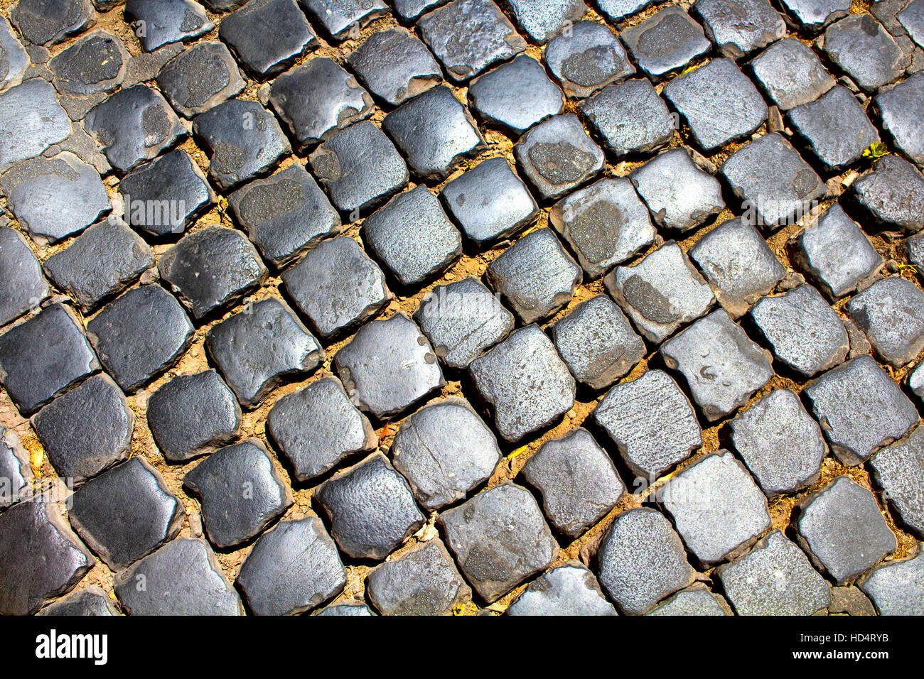 Top view of cobblestone in Rome Stock Photo - Alamy