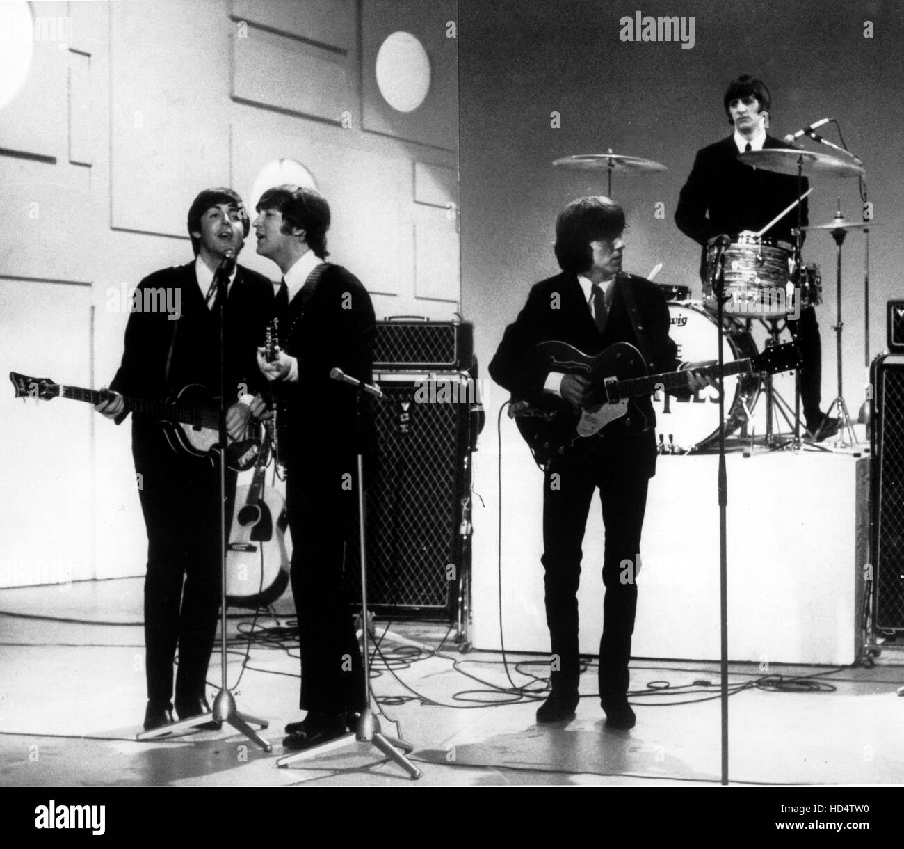 THE ED SULLIVAN SHOW, The Beatles, 9/12/1965 (l to r) Paul McCartney ...