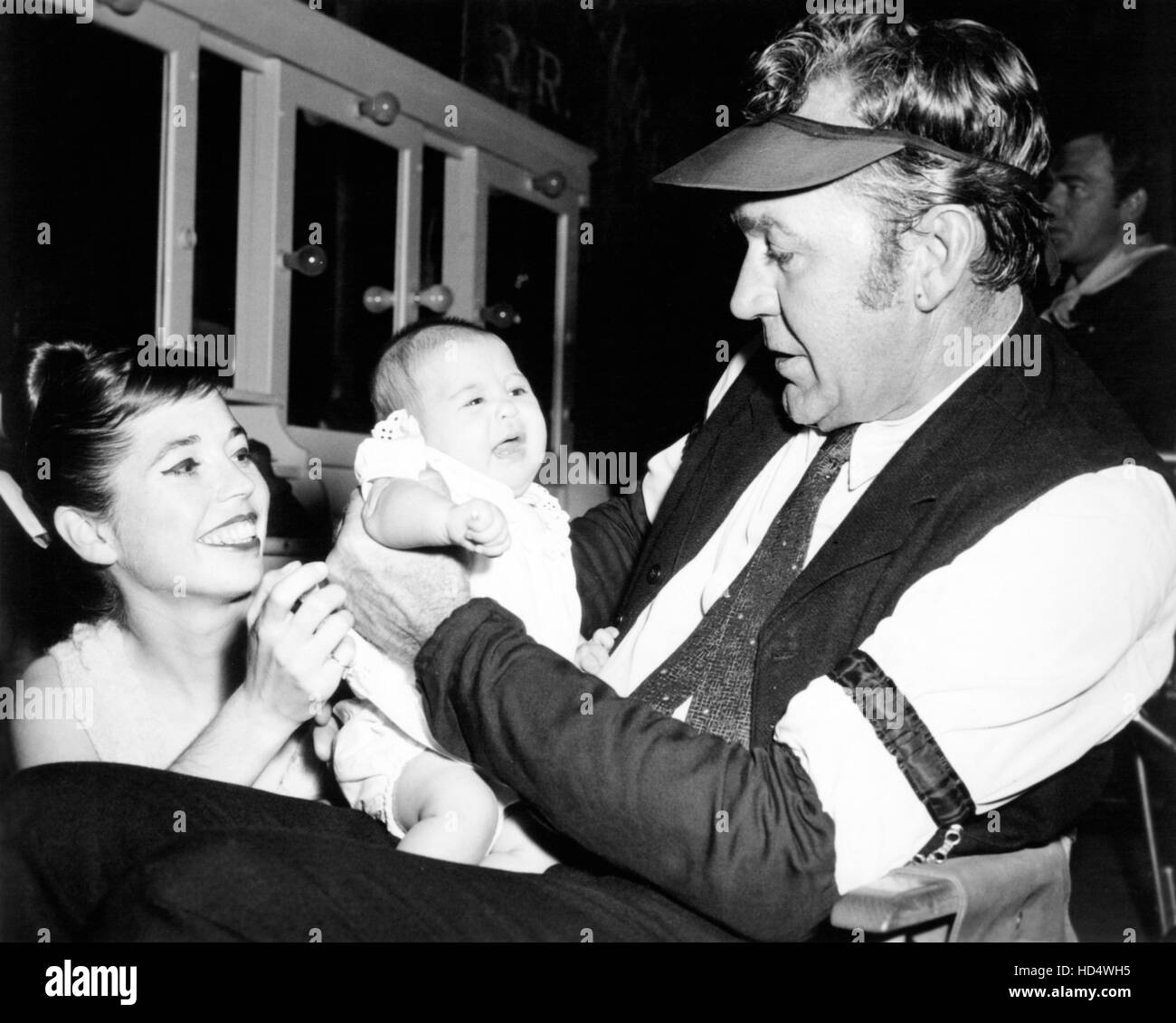 F TROOP, Forrest Tucker (right) visited on set by his wife Marilyn Fisk ...