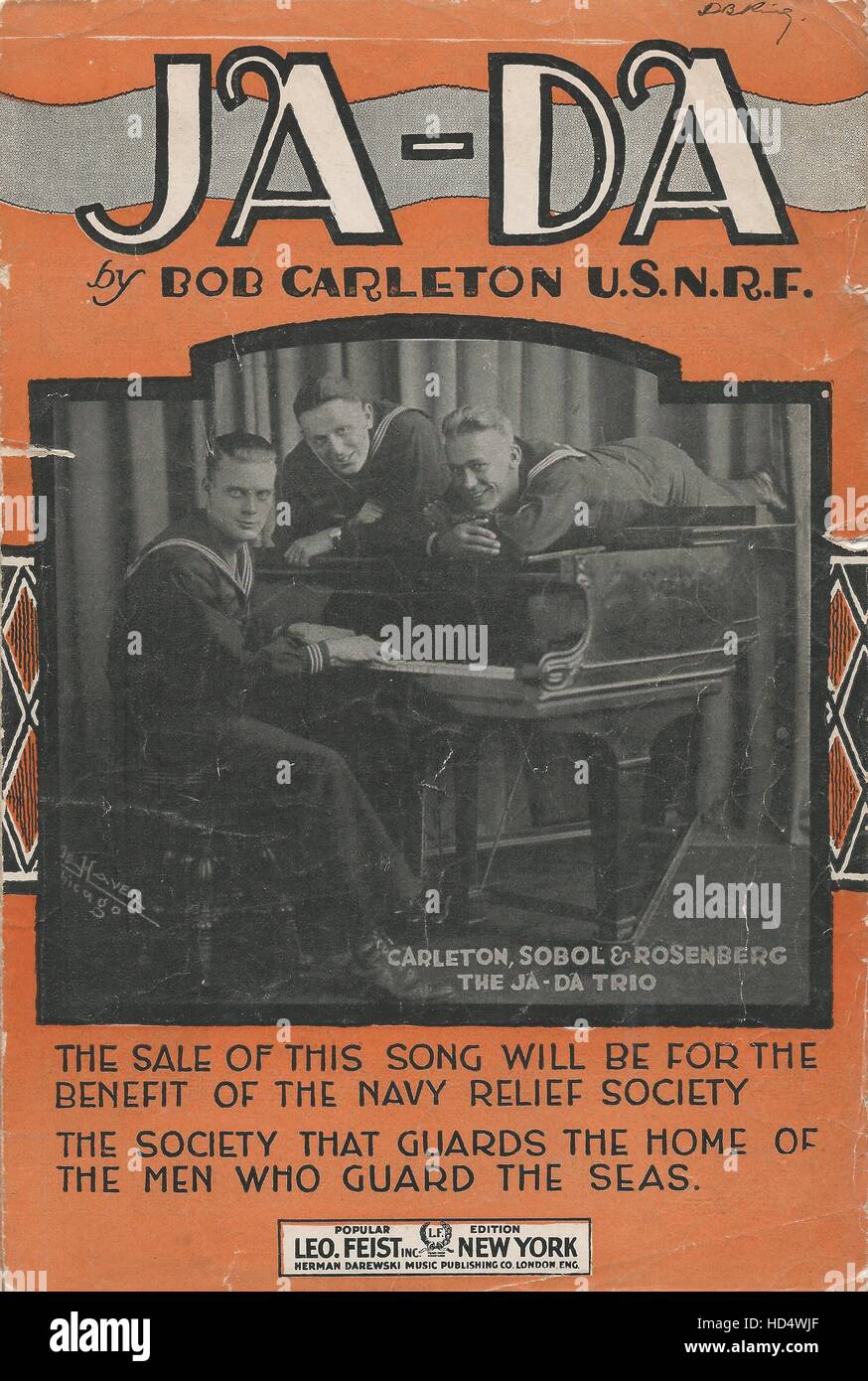 "Ja-Da" 1918 World War I Novelty Sheet Music Cover Stock Photo - Alamy