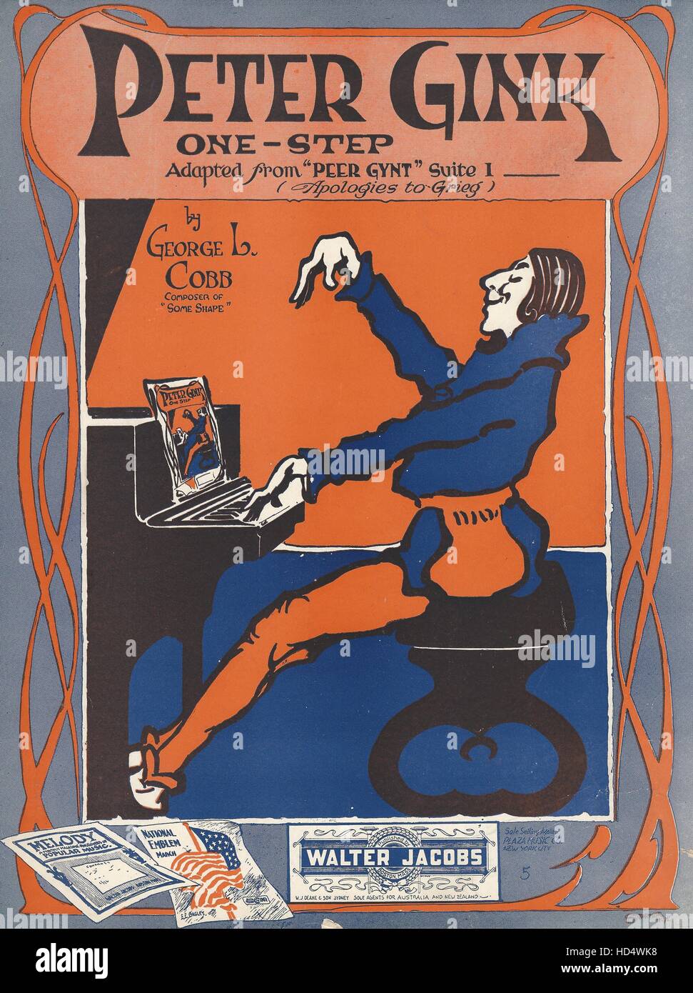 "Peter Gink" 1918 Edvard Grieg Sheet Music Cover Stock Photo - Alamy