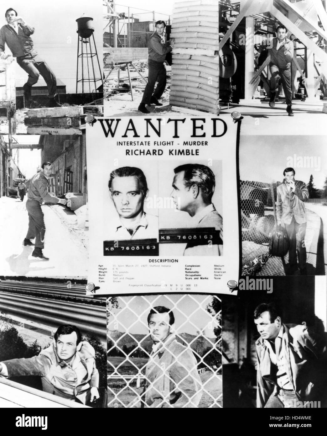 THE FUGITIVE, David Janssen (composite), 1963-67 Stock Photo - Alamy