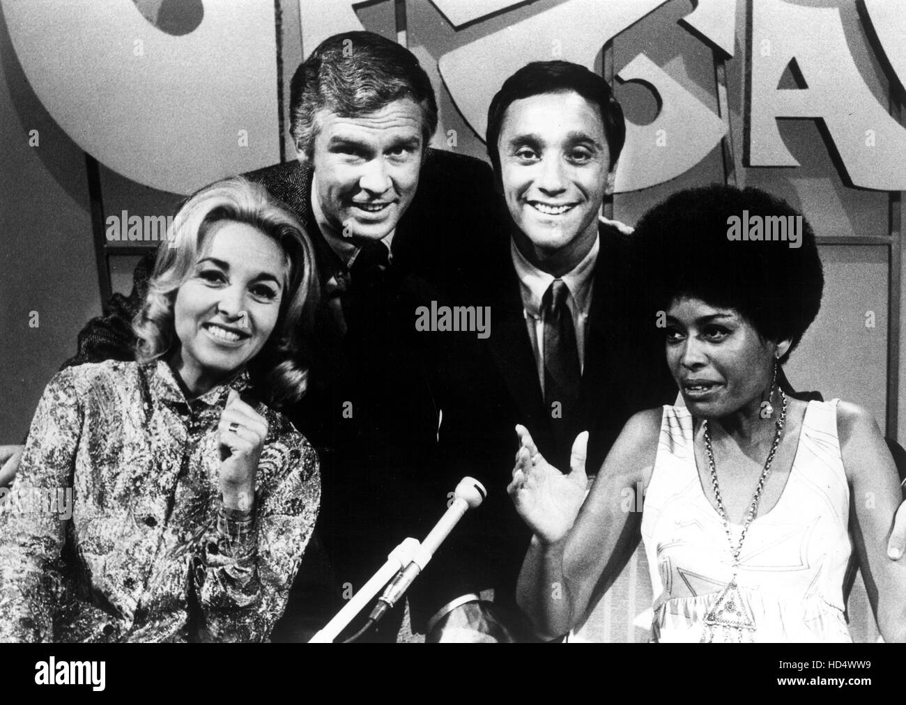 THE GAME GAME, Beverly Garland, Jim Mackrell (host), Sandy Baron, Abbey ...
