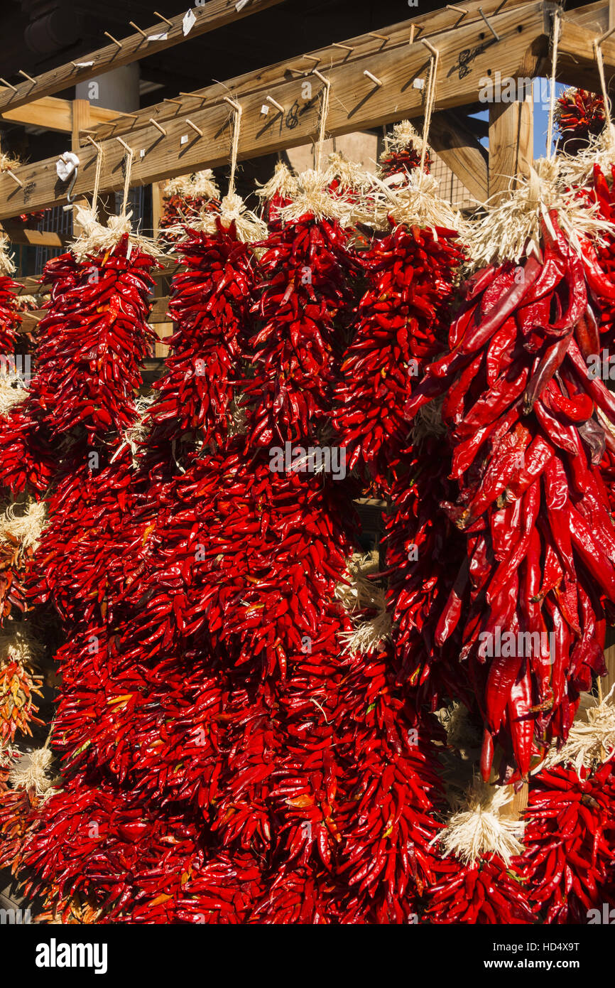 New Mexico, Santa Fe, Chili ristras Stock Photo - Alamy