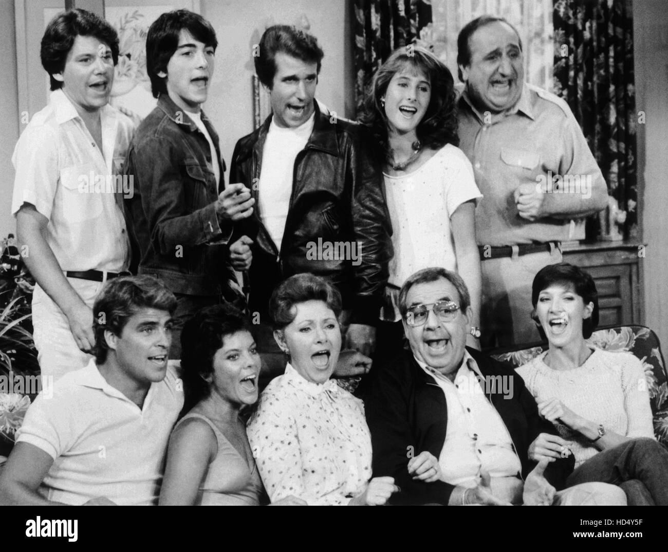 Happy Days Top Row From Left Anson Williams Scott Baio Henry Winkler Cathy Silvers Al