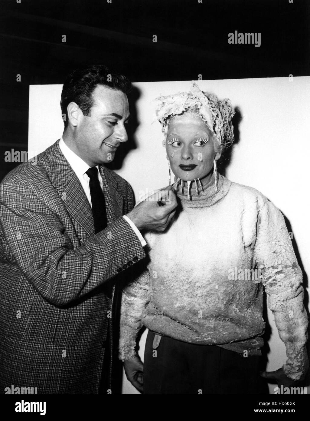 I LOVE LUCY, Max Factor makeup artist Hal King applying special makeup ...