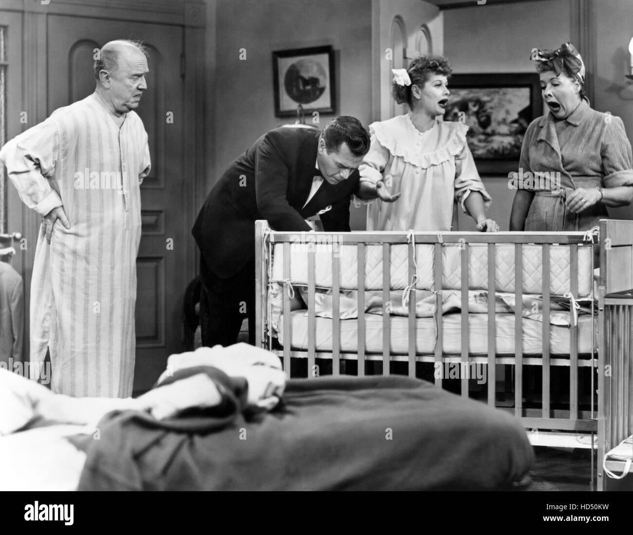 I LOVE LUCY, (from left): William Frawley, Desi Arnaz, Lucille Ball ...