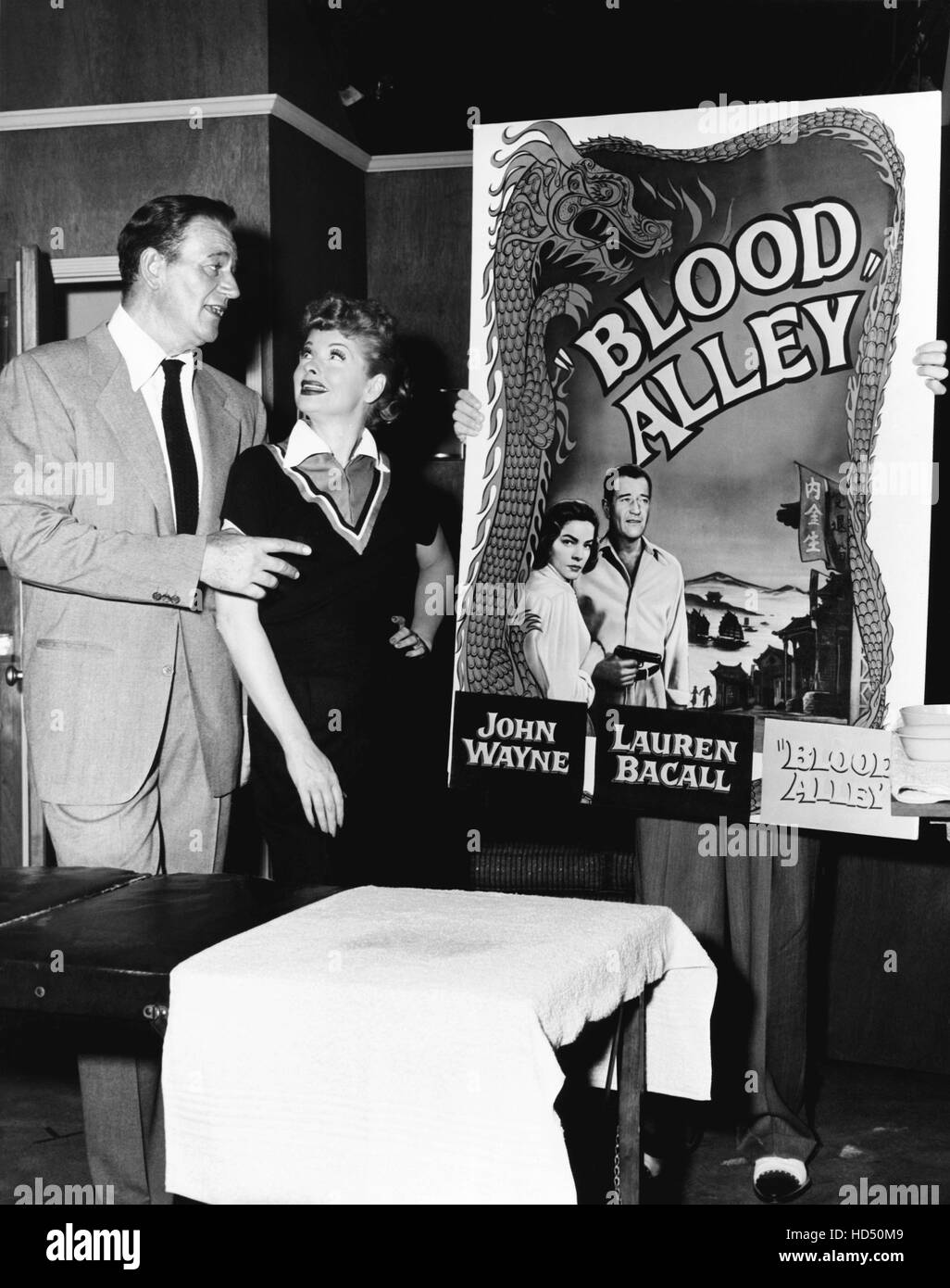 I Love Lucy From Left John Wayne Lucille Ball During Filming Of The Episode Aired On October