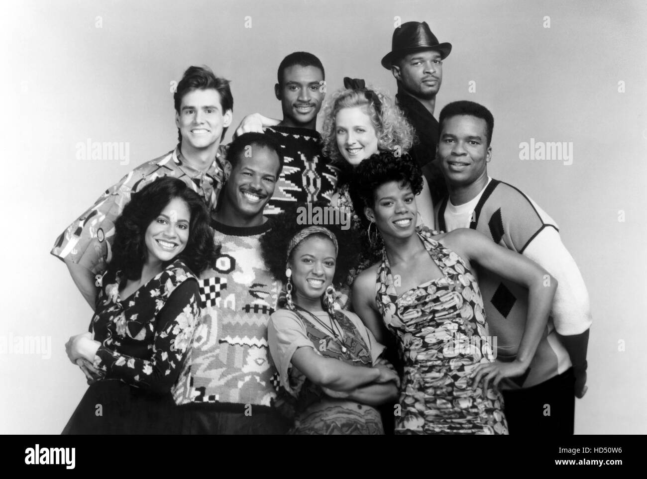 IN LIVING COLOR, (back, l to r): Jim Carrey, Tommy Davidson, Kelly ...