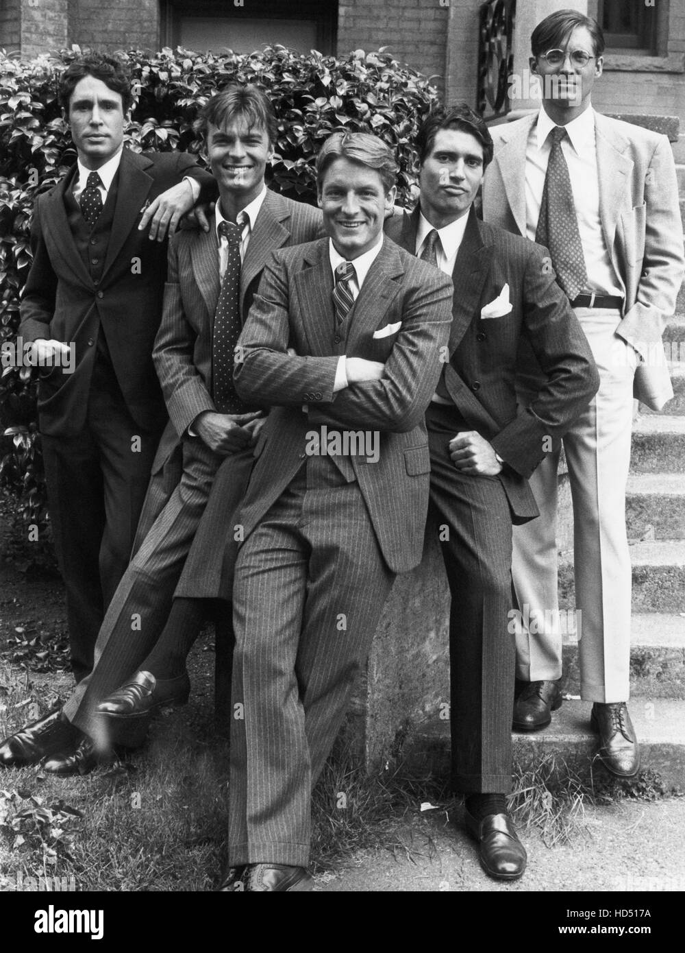 THE LAST CONVERTIBLE, from left: John Shea, Edward Albert, Perry King ...