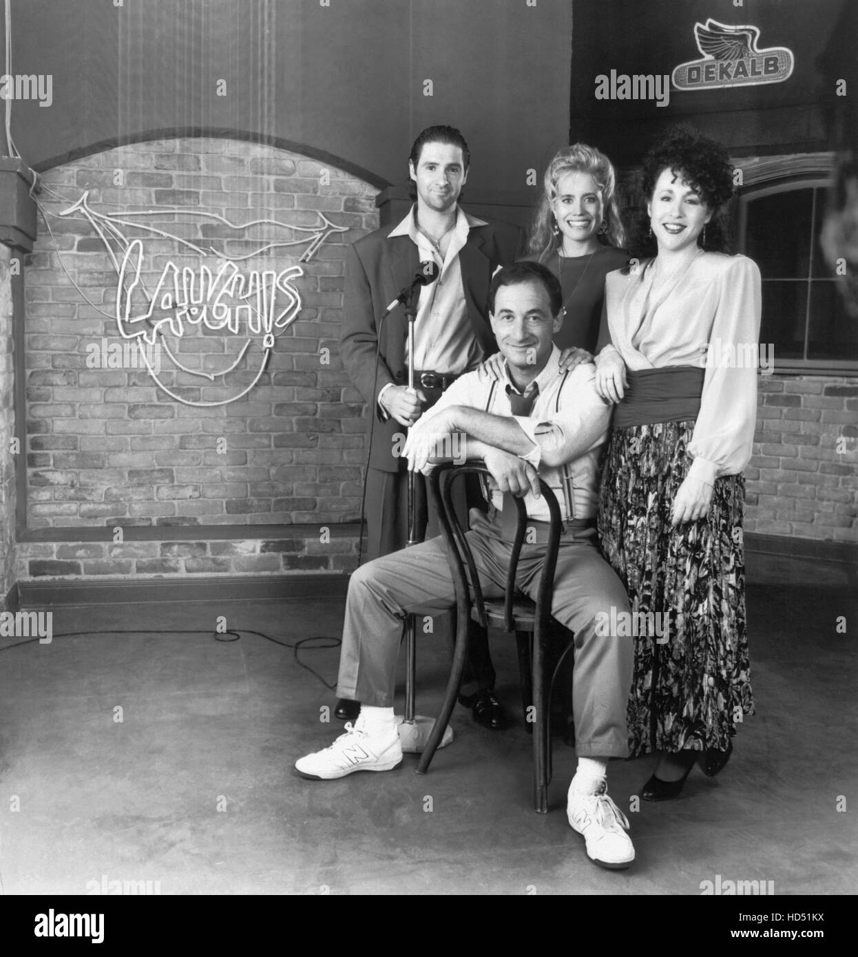 LAUGH!S, Todd Susman (seated), standing from left: Fran Montano, Tamara ...