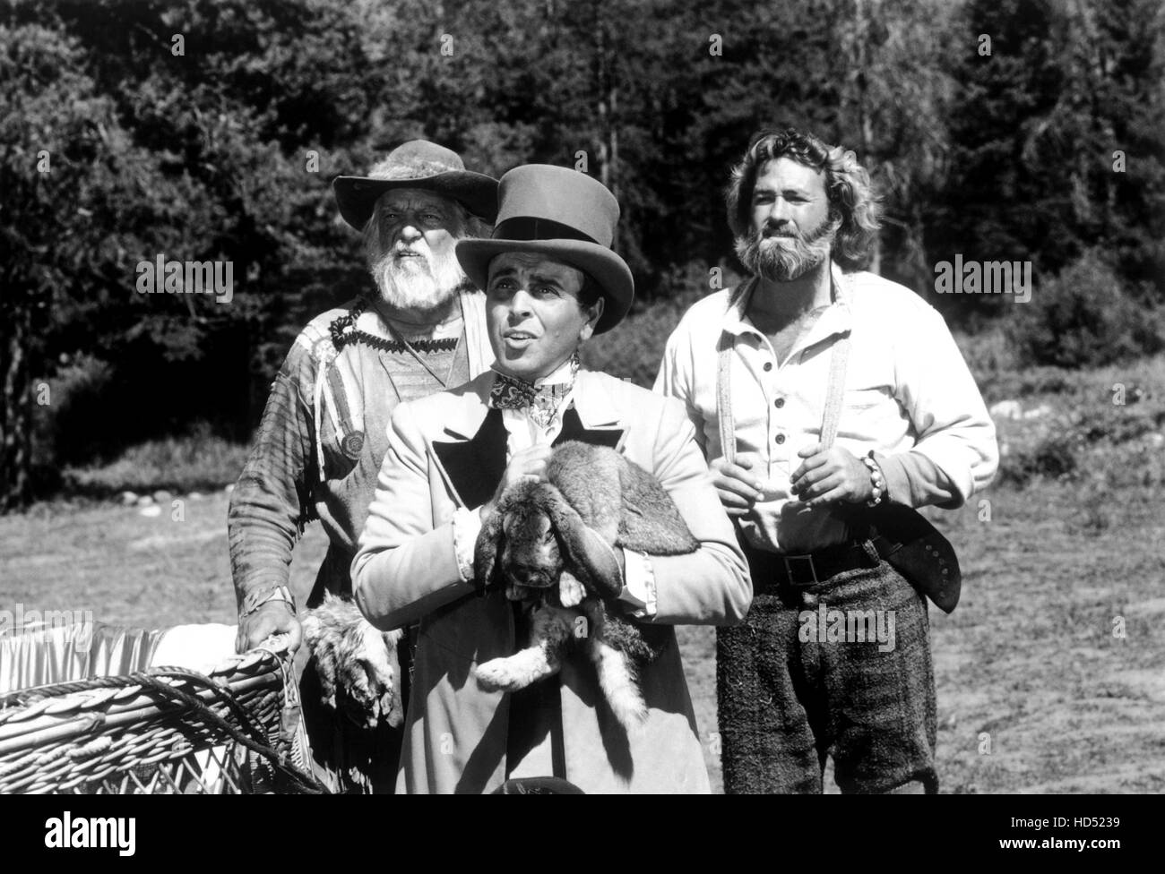 THE LIFE AND TIMES OF GRIZZLY ADAMS, from left: Denver Pyle, Gino ...