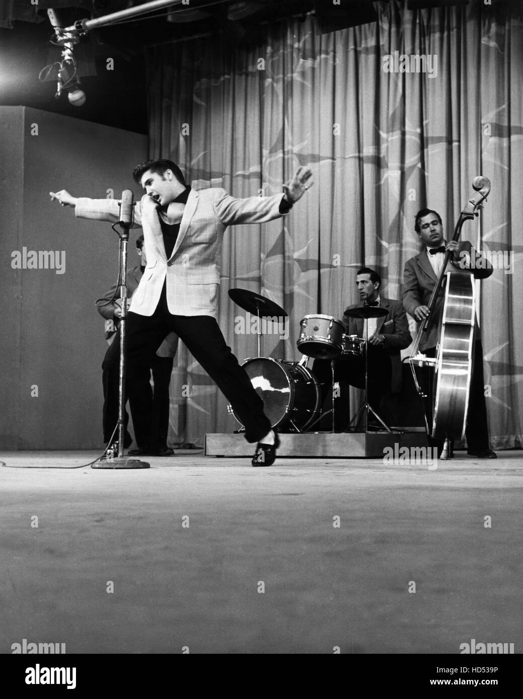 THE MILTON BERLE SHOW, from left, Elvis Presley, DJ Fontana, Bill Black ...