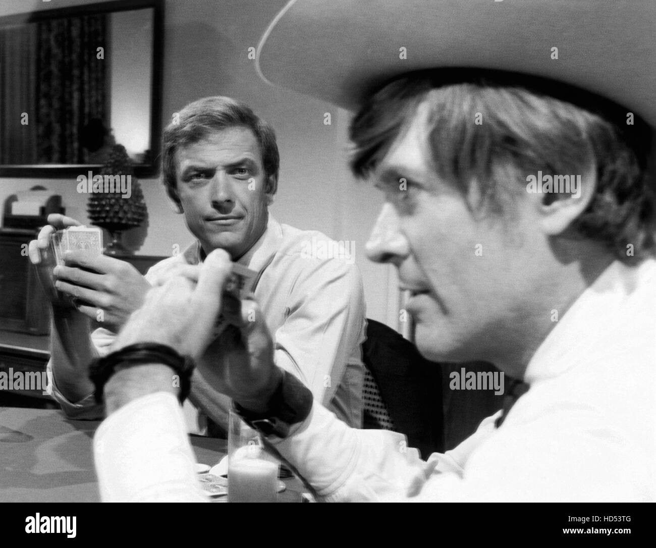 THE NEW PERRY MASON, from left: Monte Markham, Will Hutchins in 'The ...