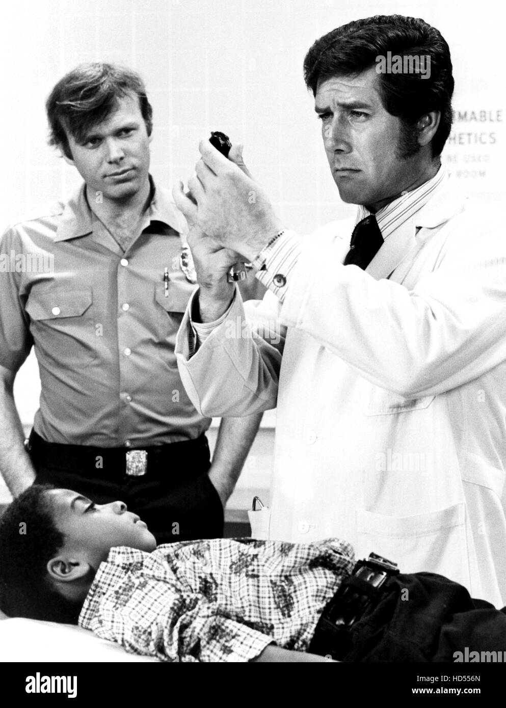 EMERGENCY!, from left, Kevin Tighe, Robert Fuller, Jarrod Johnson, (on ...