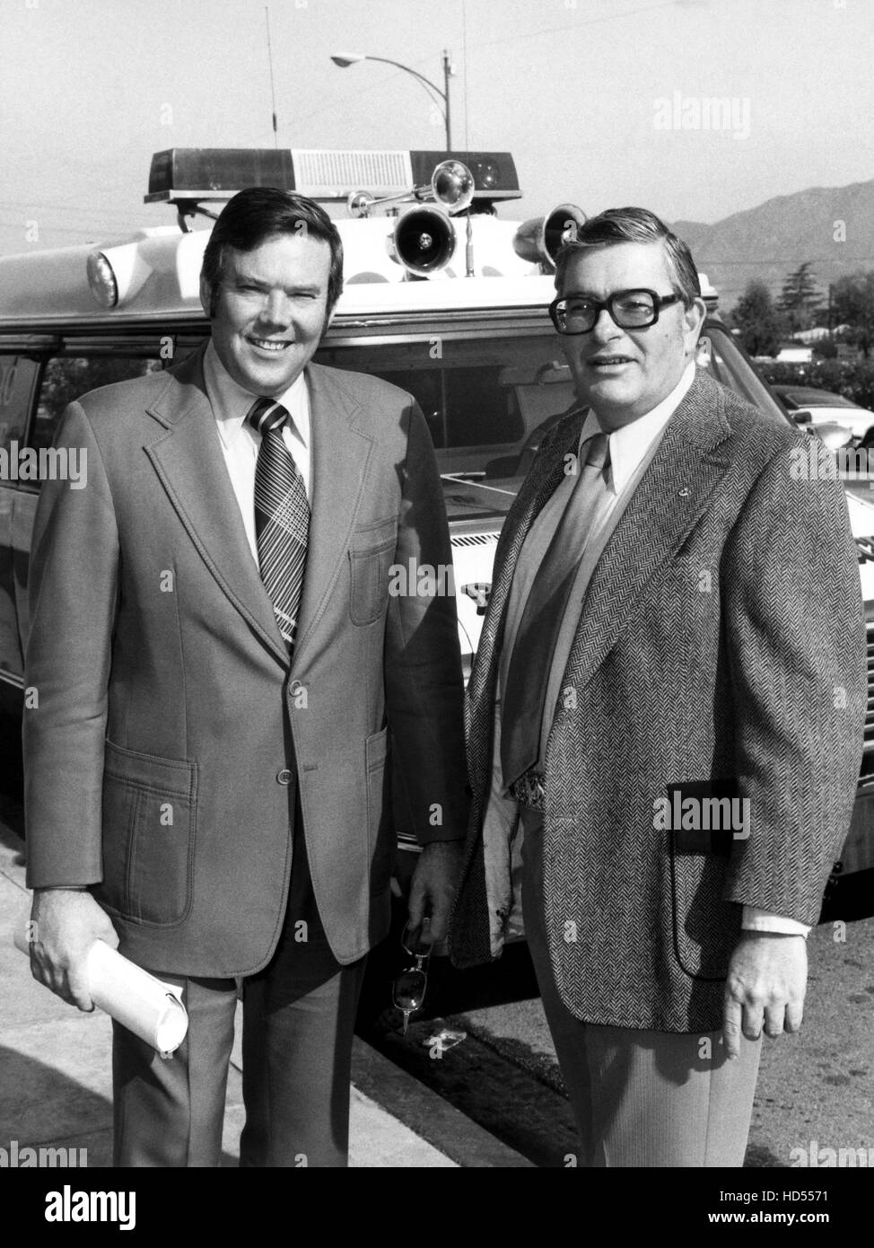 EMERGENCY!, from left: Burbank California mayor Leland C. Ayers, and ...