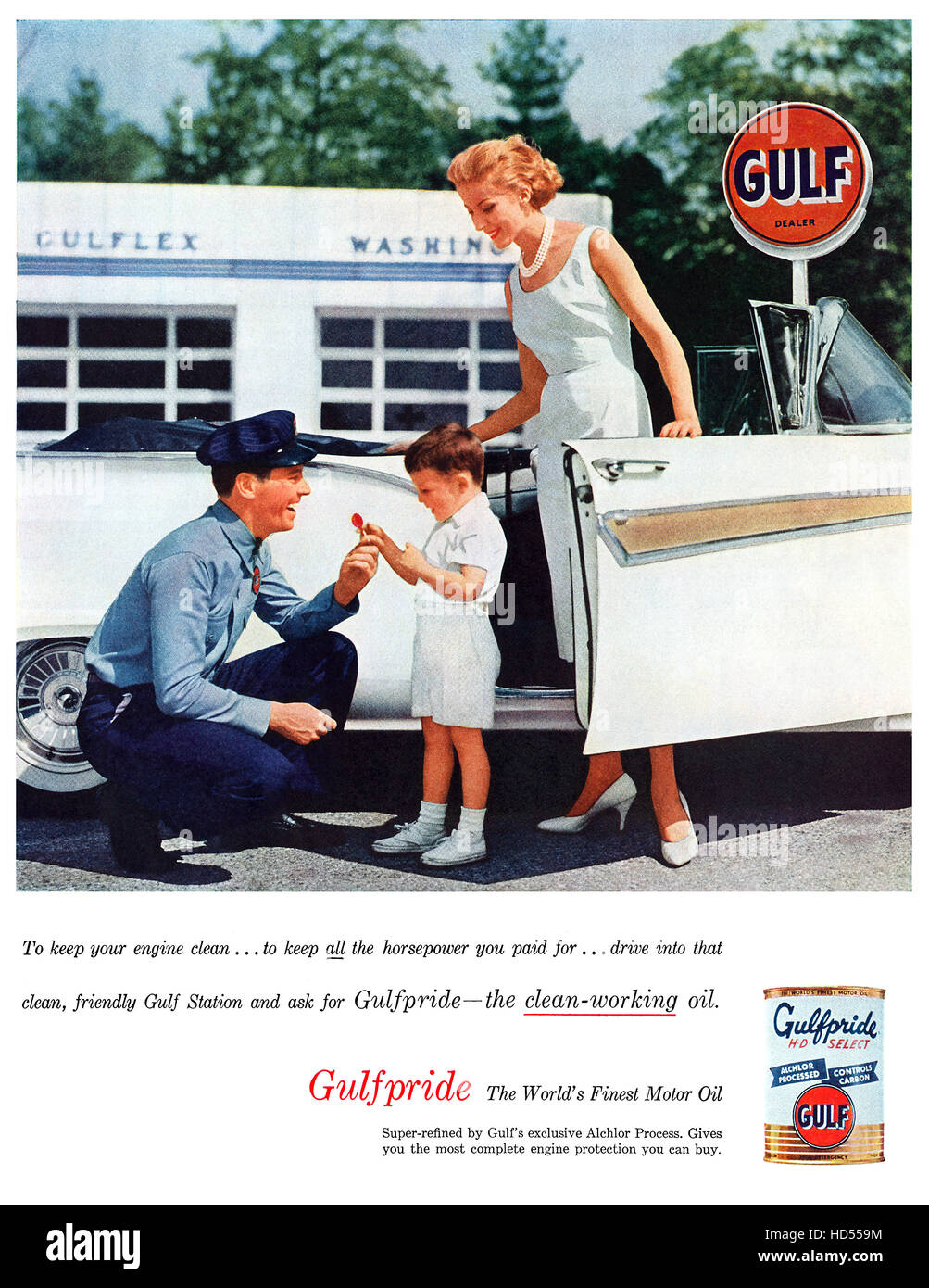 1957 U.S. advertisement for Gulf Oil Stock Photo - Alamy