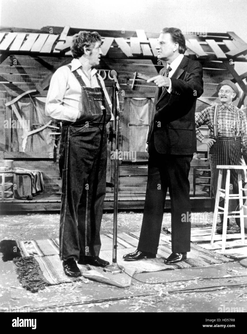 HEE HAW, (from left): George Lindsey, Rev. Billy Graham, Grandpa Jones ...