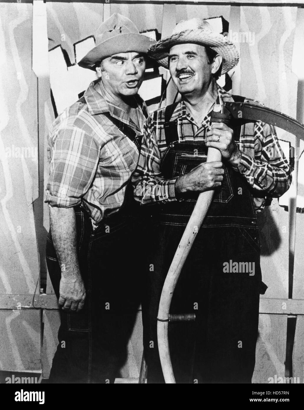 HEE HAW, from left, guest Ernest Borgnine, cast member Archie Campbell ...