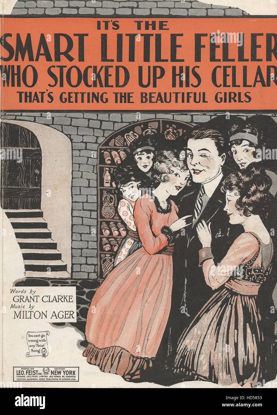 "It's the Smart Little Feller" 1920 Prohibition Sheet Music Cover Stock ...