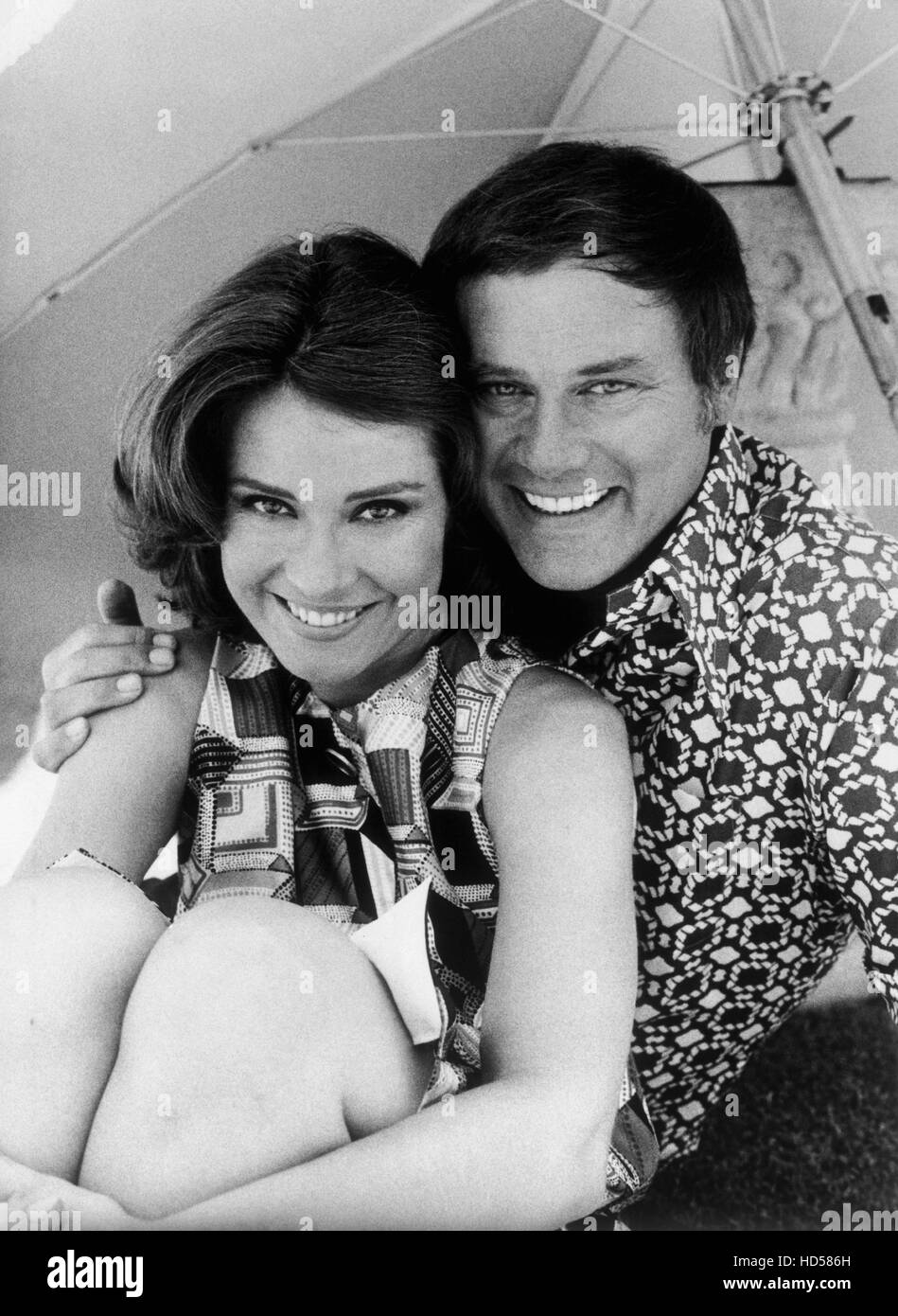 HERE WE GO AGAIN, from left: Diane Baker, Larry Hagman, 1973 Stock ...