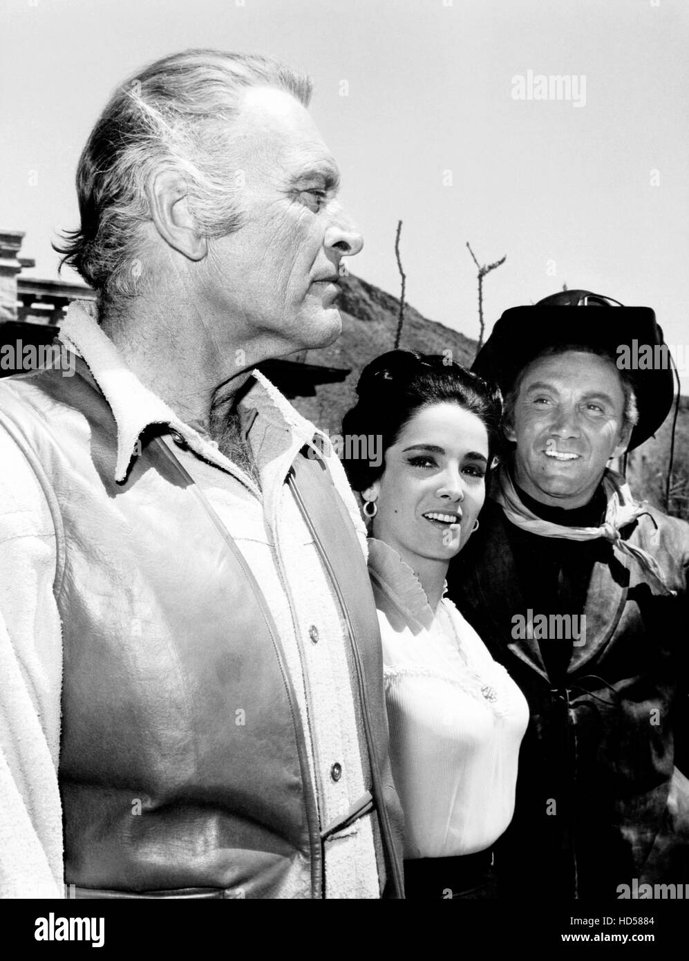 THE HIGH CHAPARRAL, (from left): Leif Erickson, Linda Cristal, Cameron ...