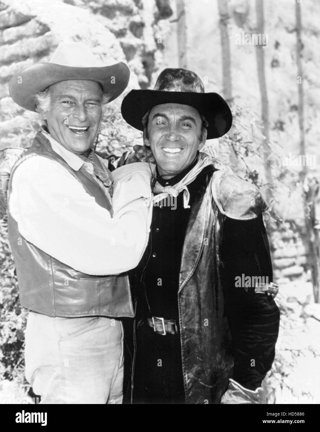 THE HIGH CHAPARRAL, (from left): Leif Erickson, Cameron Mitchell, 1967 ...