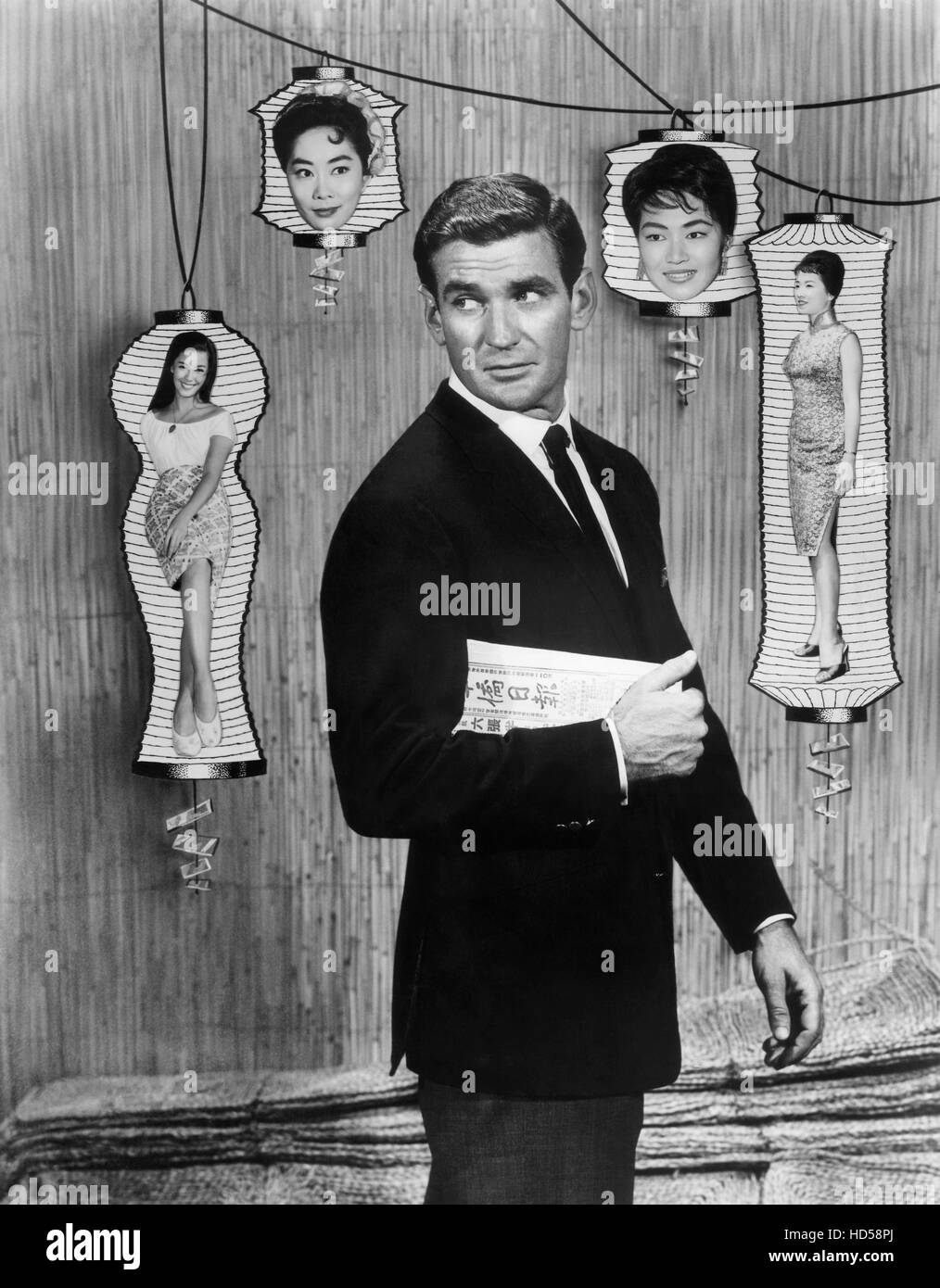 HONG KONG, Rod Taylor, in pictures left to right: France Nuyen, Lisa Lu ...