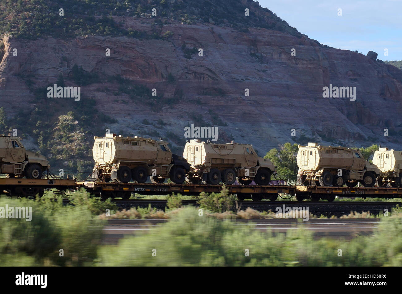 Train load of military vehicles Stock Photo - Alamy