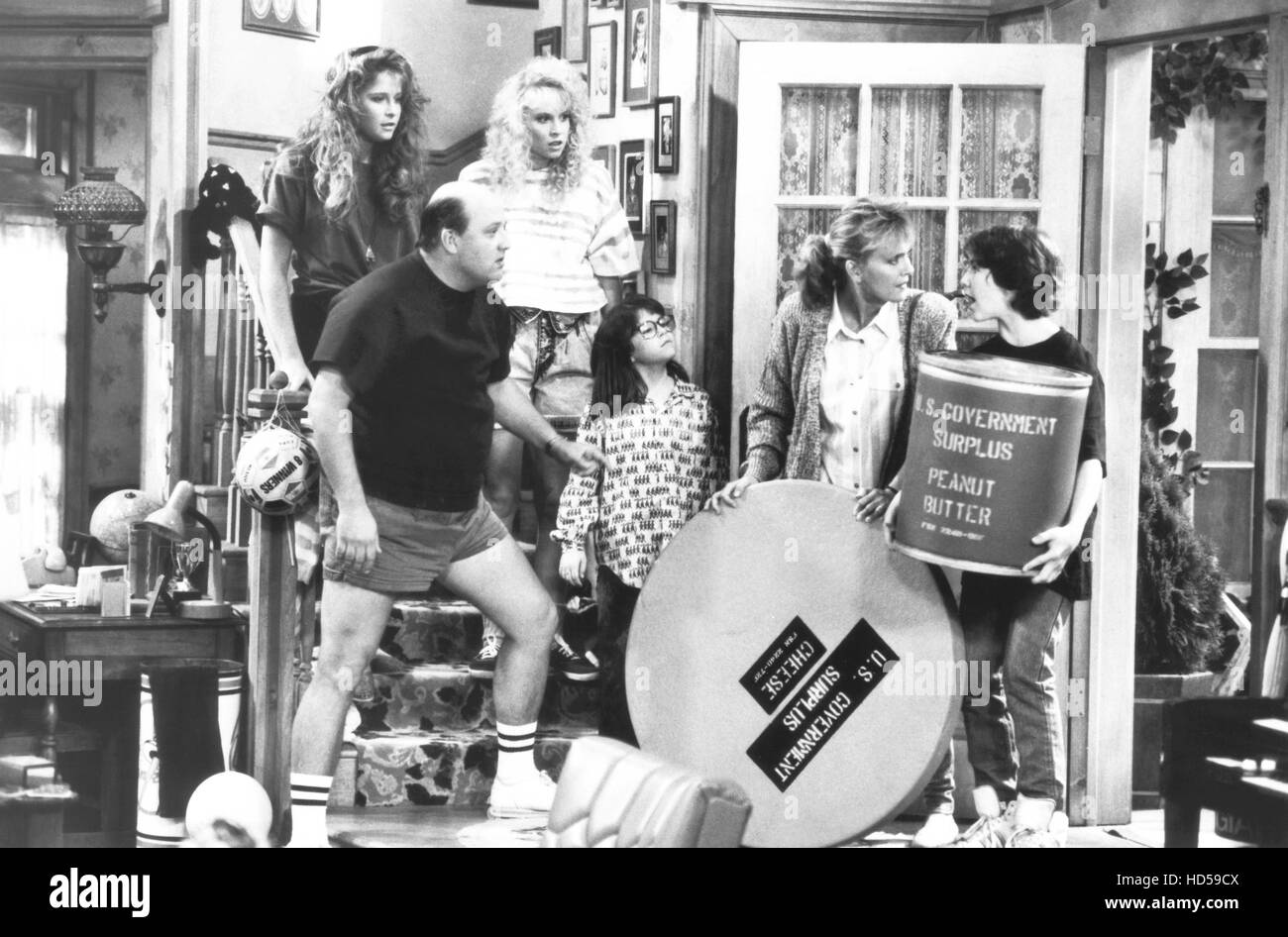 JUST THE TEN OF US, on stairs from left: Jamie Luner, Brooke Theiss ...