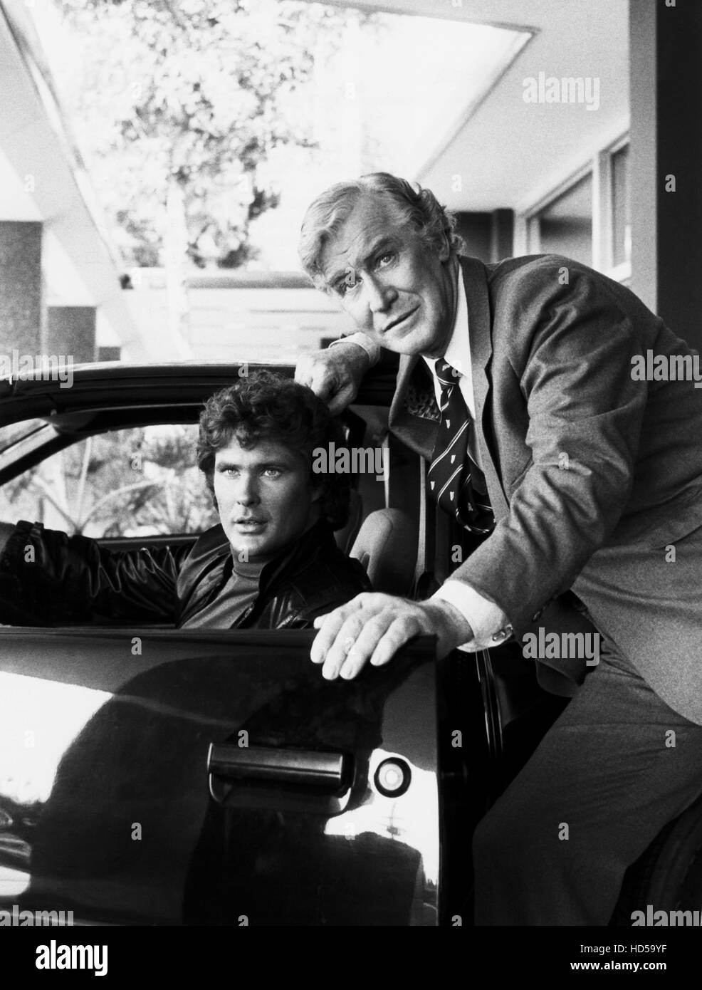 KNIGHT RIDER, from left, David Hasselhoff, Edward Mulhare, premiere ...