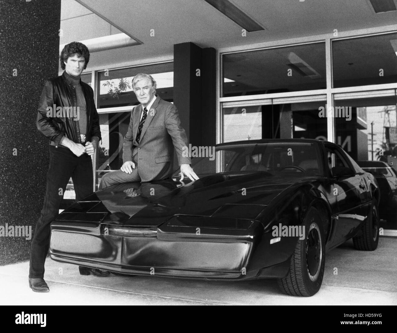 KNIGHT RIDER, from left, David Hasselhoff, Edward Mulhare, premiere ...