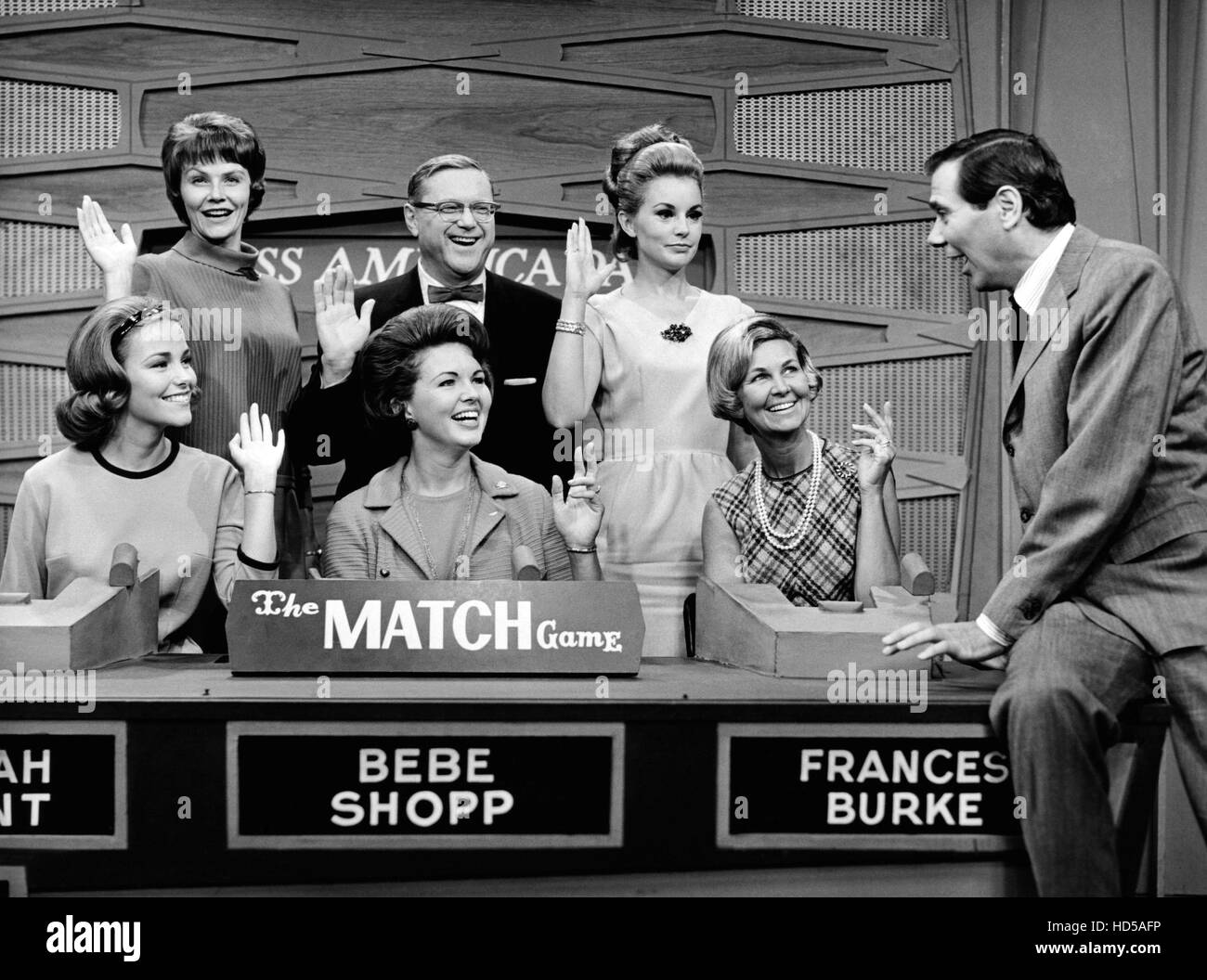 THE MATCH GAME, Gene Rayburn (far right), (top l-r): Evelyn Ay, Sam ...
