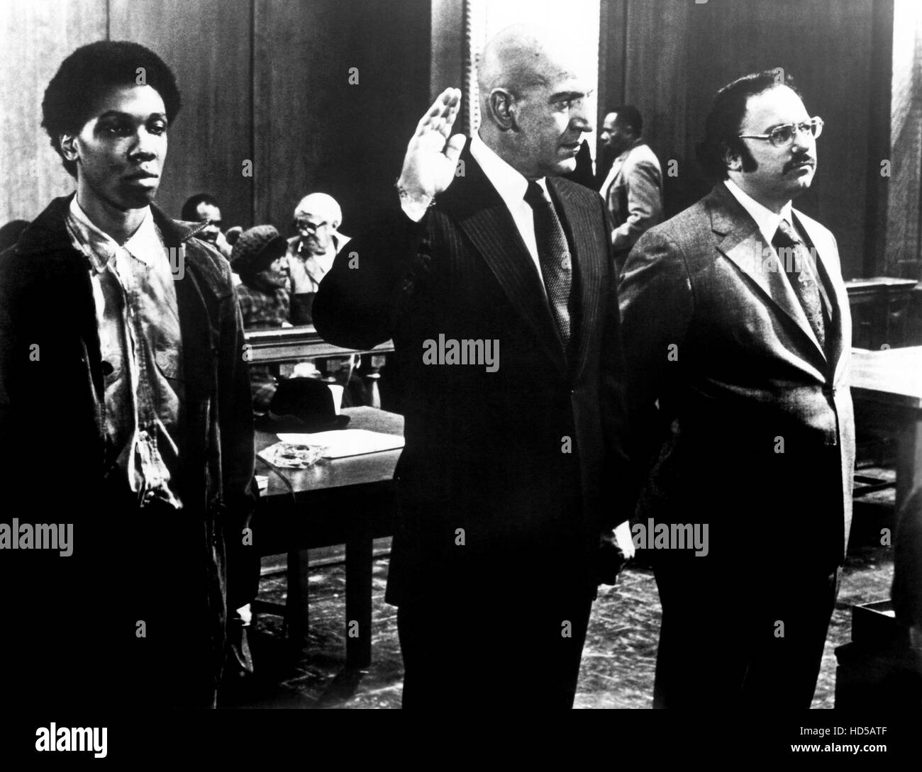 THE MARCUS-NELSON MURDERS, from left: Gene Woodbury, Telly Savalas ...