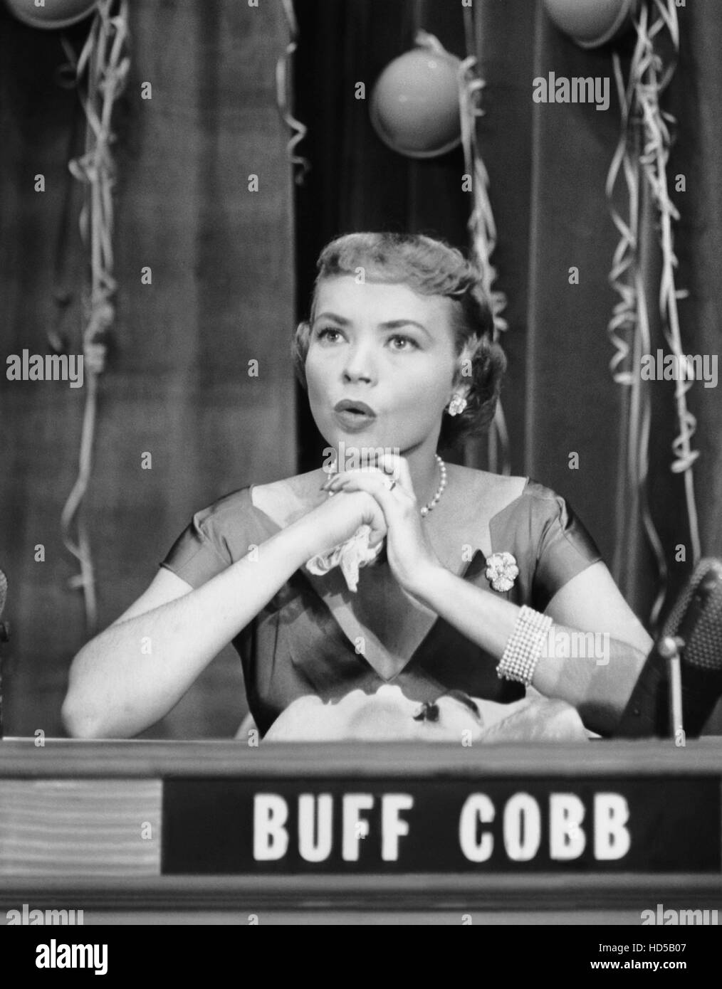 MASQUERADE PARTY, panelist Buff Cobb, 1952-1960 (1953 photo Stock Photo ...
