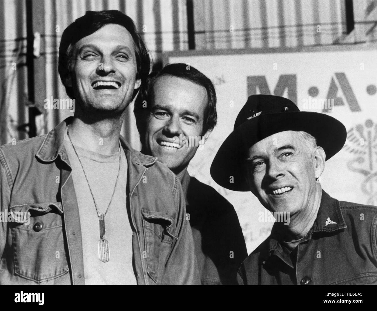 MASH, (aka M*A*S*H), from left: Alan Alda, Mike Farrell, Harry Morgan ...