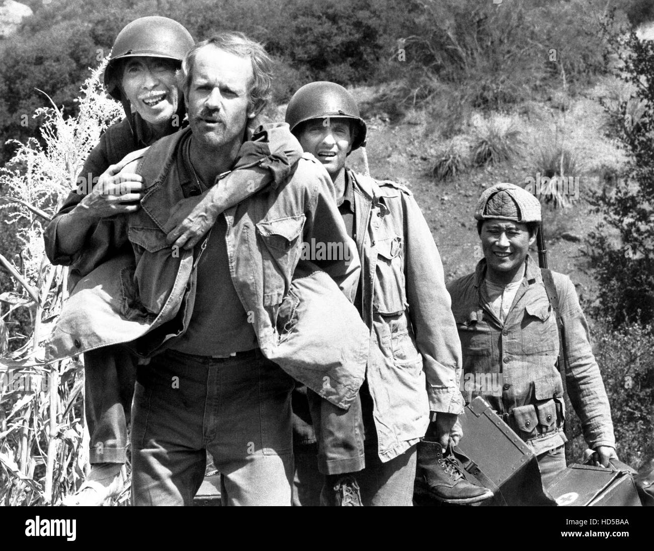 MASH, (aka M*A*S*H), from left: Bob Okazaki, Mike Farrell, Alan Alda ...