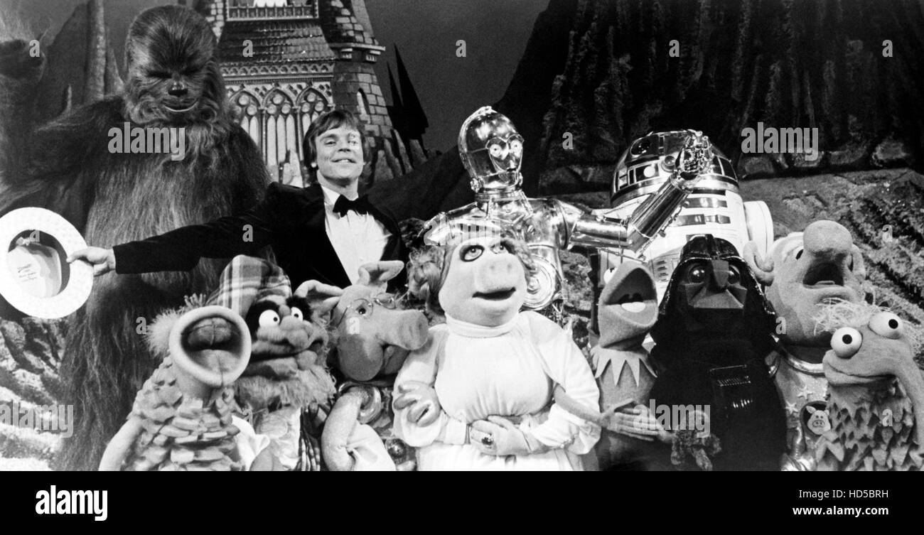 THE MUPPET SHOW, rear from left: Chewbacca, Mark Hamill, C-3PO, R2-D2 ...