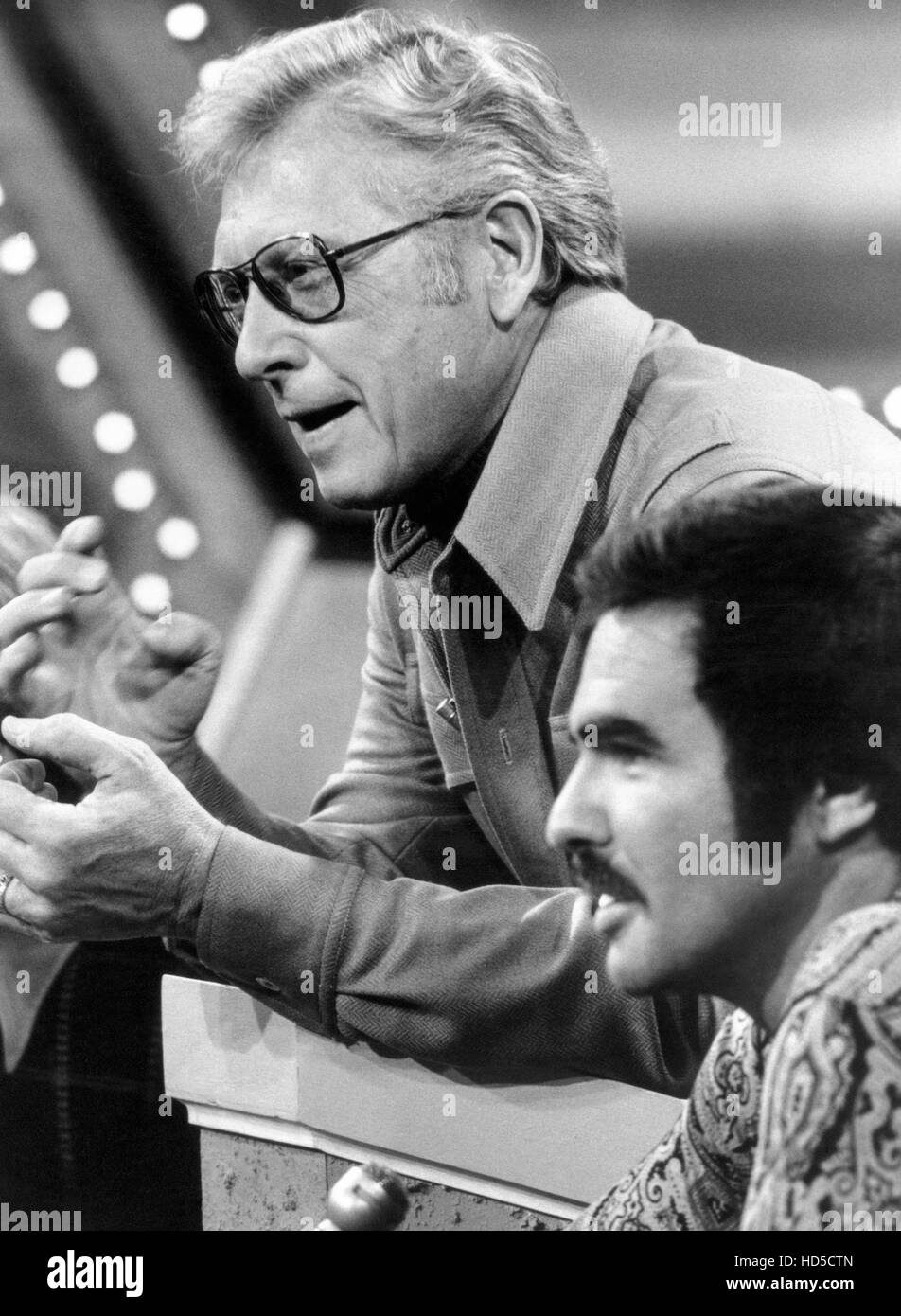 PASSWORD, Allen Ludden, Burt Reynolds (1972), 1961-75 Stock Photo - Alamy
