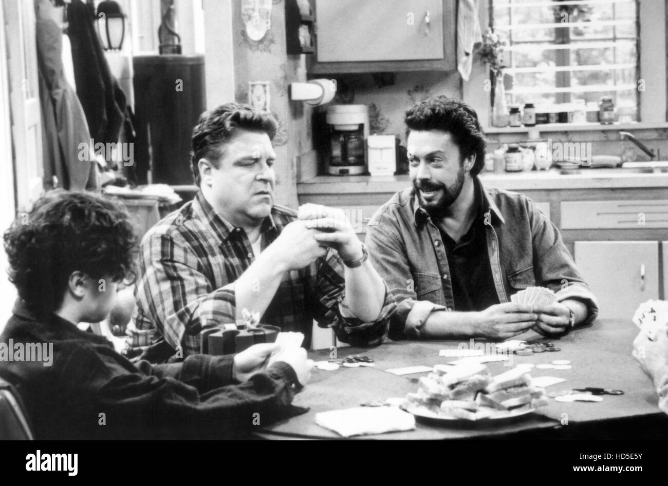 ROSEANNE, (from left): Johnny Galecki, John Goodman, Tim Curry in ...