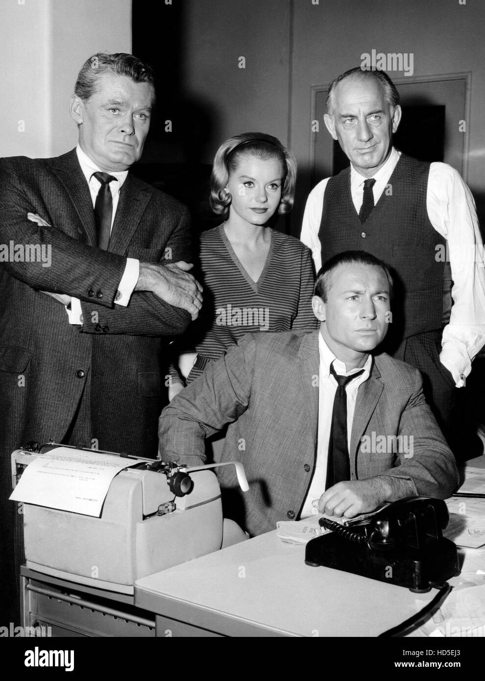 SAINTS AND SINNERS, (l-r): John Larkin, Sharon Farrell, Robert F. Simon ...